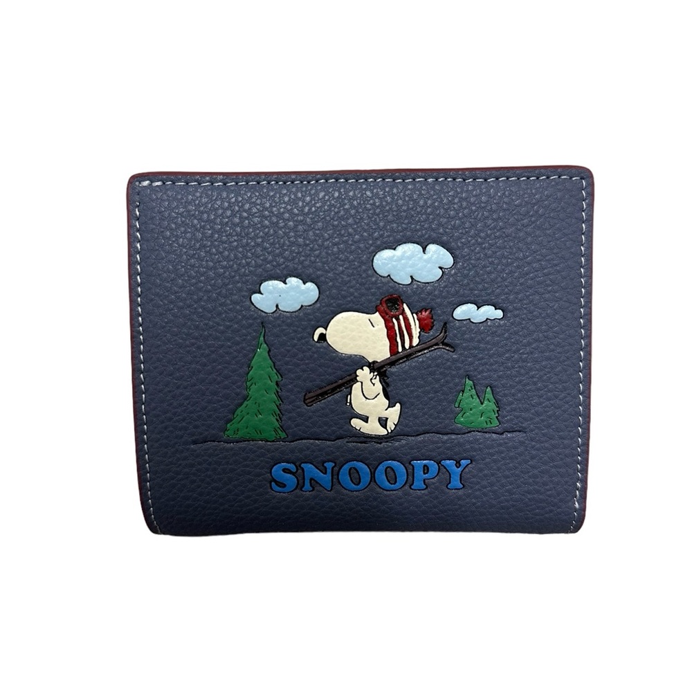 Coach X Peanuts Colab Snap Wallet, Snoopy Ski Motif, … - Gem
